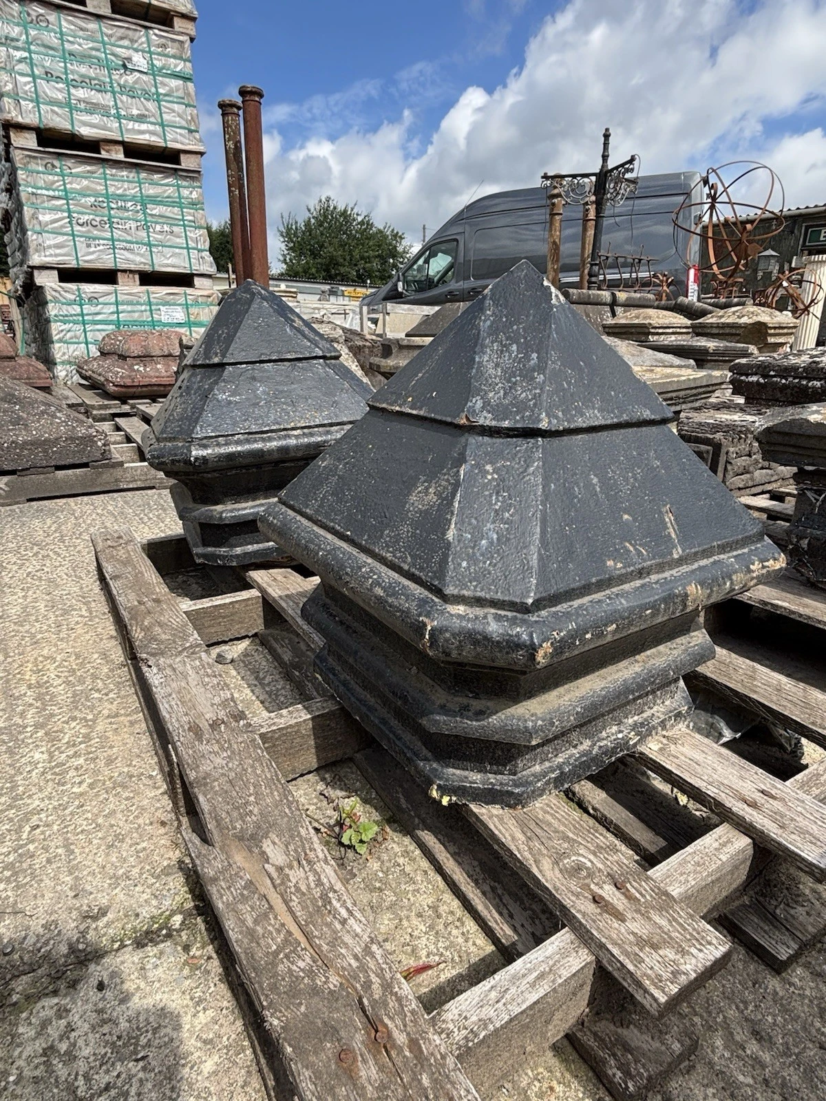 Cast Pillar Tops (Pair) - Cheshire Demolition